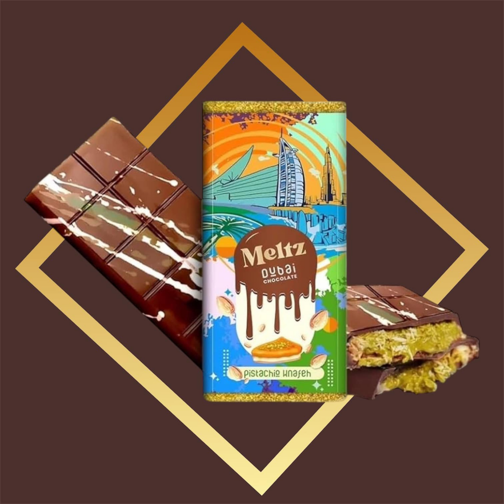 Meltz Dubai Pistachio Knafeh Chocolate 150g | Premium Middle Eastern D – Jays Online